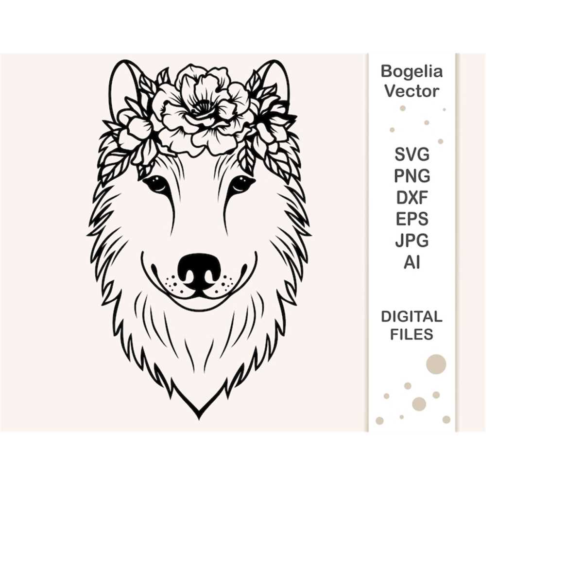Wolf Svg, Wolf Cut file, Wolf Flowers Crown Svg Shirts Desig | Inspire ...