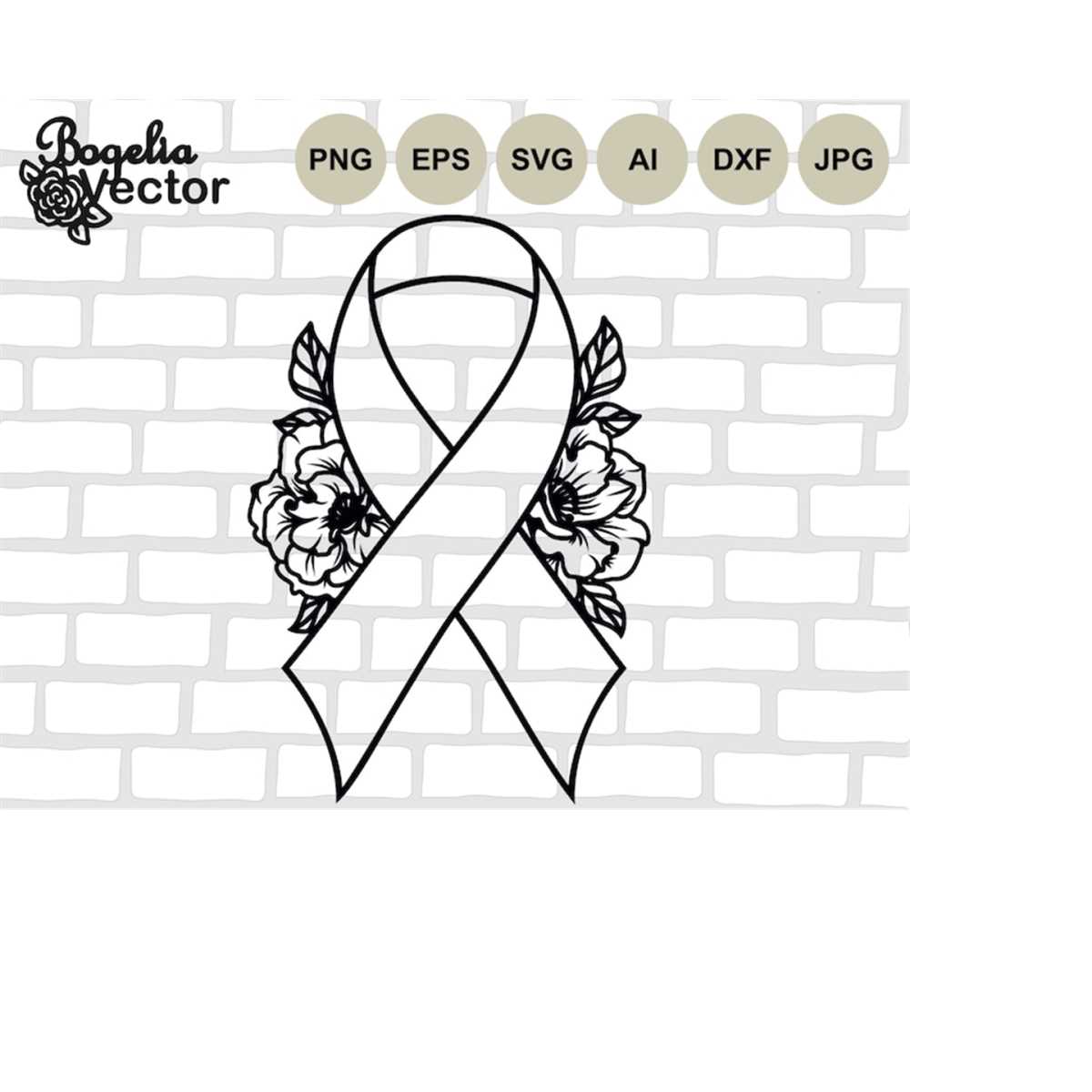 Awareness Ribbon Svg file, Awareness Ribbon Cut file, Floral | Inspire ...