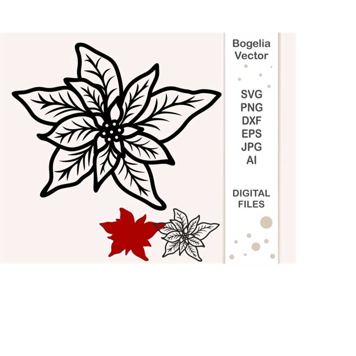Poinsettia Svg file, Poinsettia Cut file, Christmas svg, Flo | Inspire ...