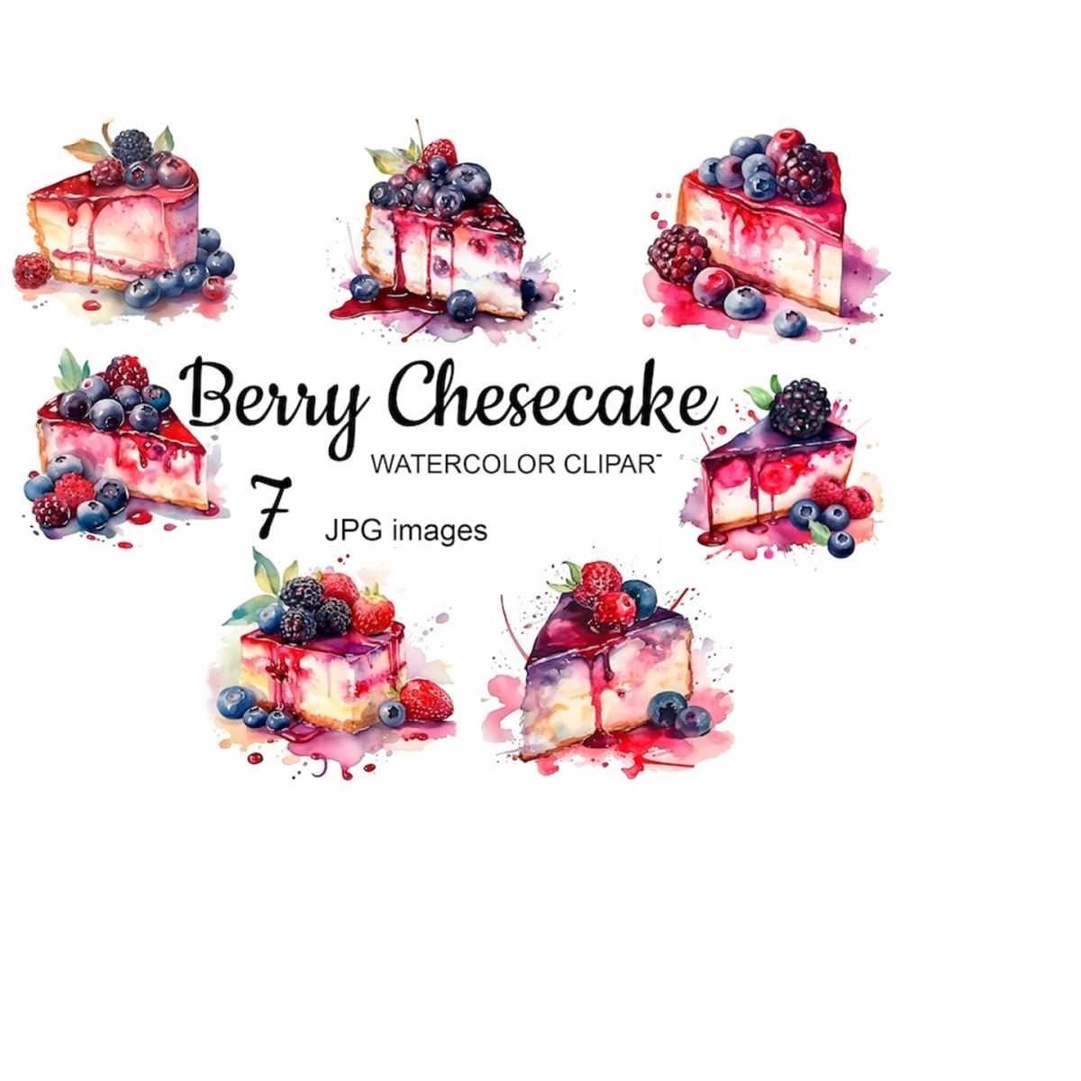 Berry Cheesecake Clipart, Watercolor Clipart, Birthday Clipa | Inspire ...