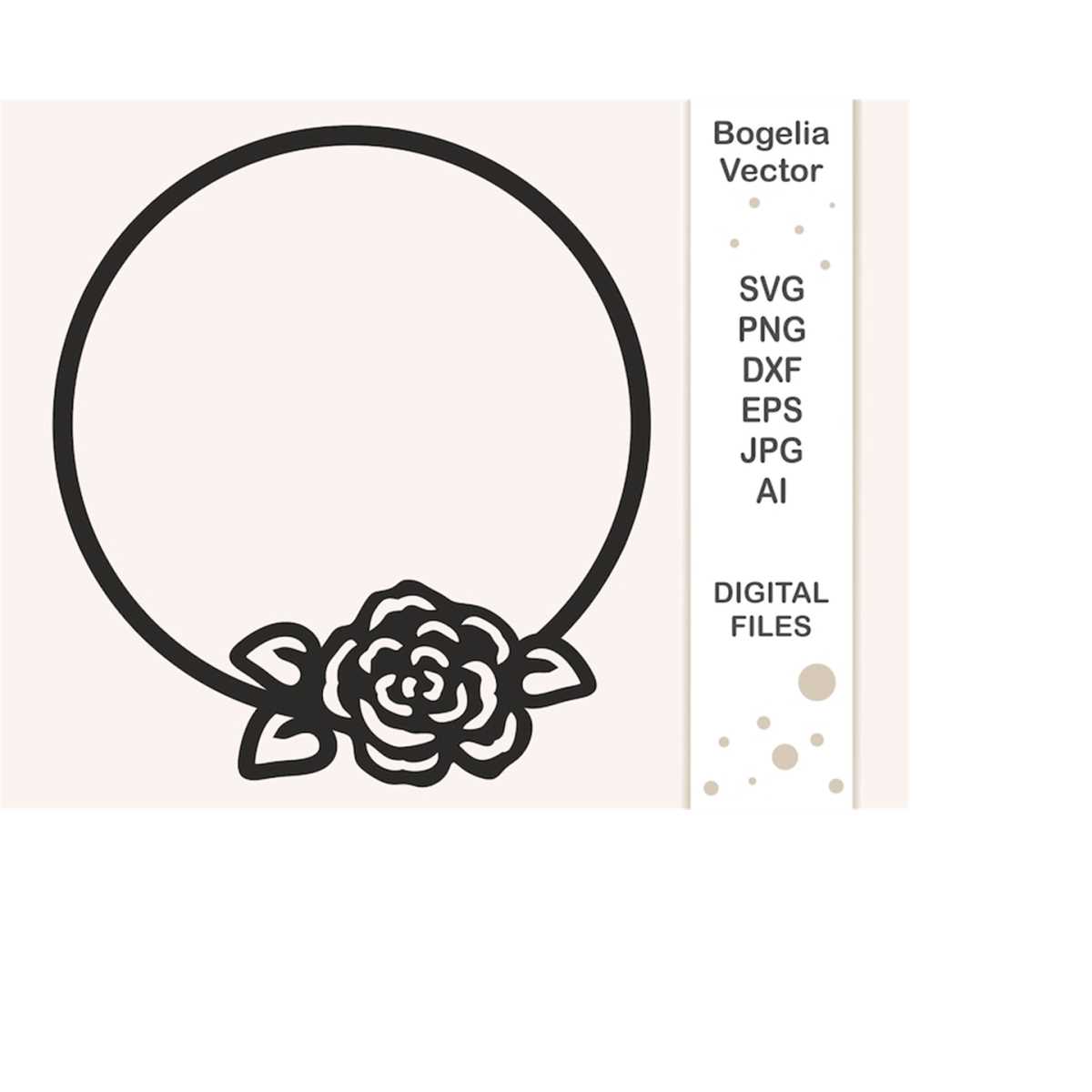 Floral Frame Svg, Frame with flower Svg, Frame Cut file, Cir | Inspire ...