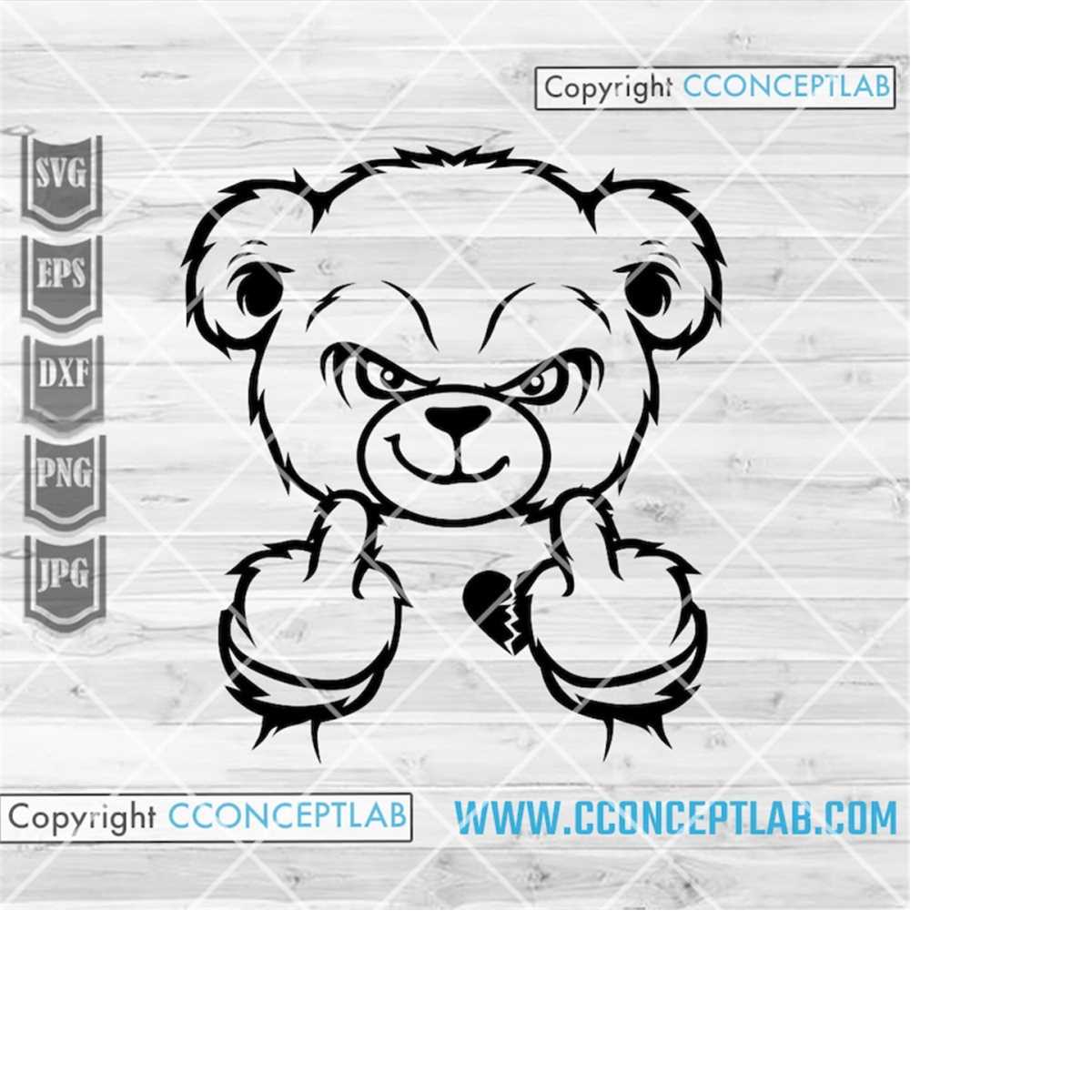 Teddy Middle Finger svg | Teddy Bear Clipart | Hipster Grizz - Inspire ...