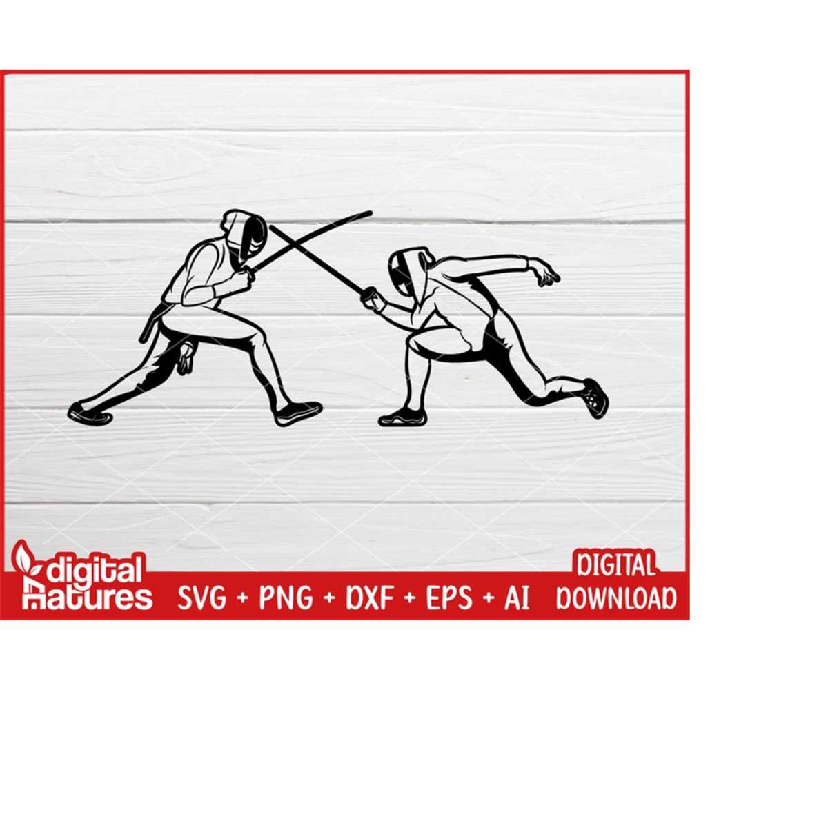 Fencing Svg Fighting 02 - Sports Svg for Fencers | Inspire Uplift
