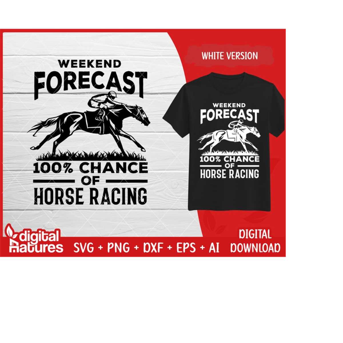 Weekend Forecast Horse Racing SVG - Race Track Horse SVG, Ba | Inspire ...