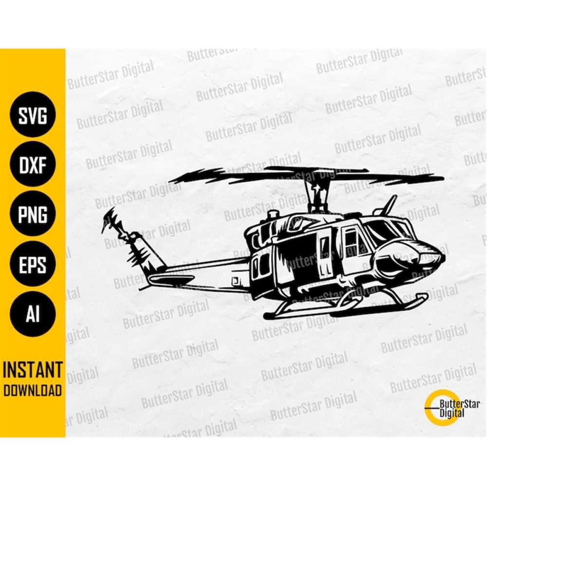 Huey Helicopter SVG | Bell UH-1 Iroquois | Army Military Com - Inspire ...