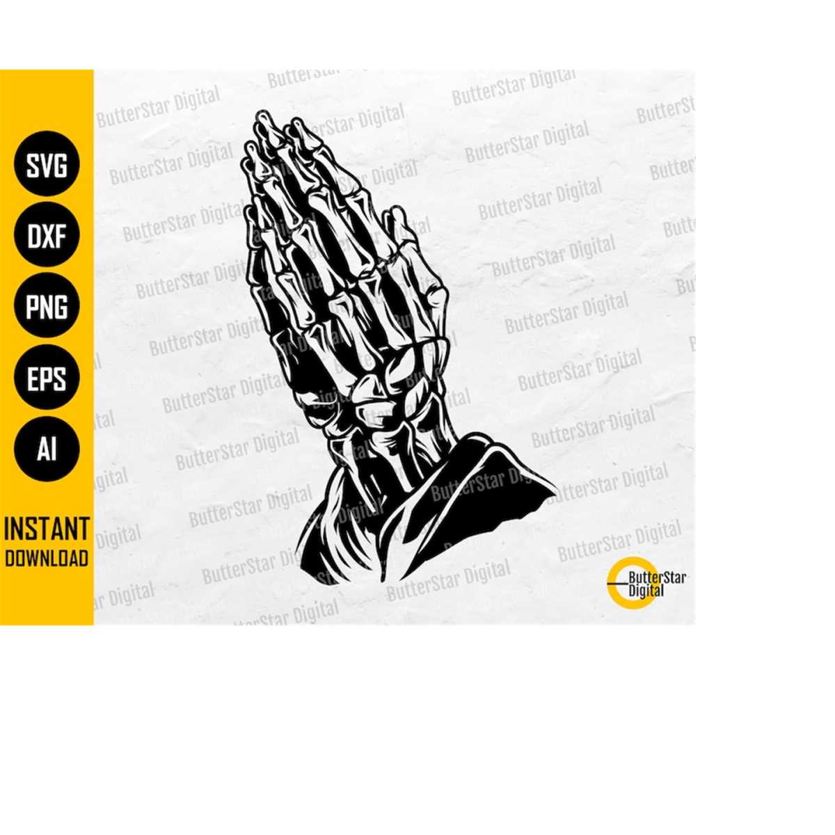 Skeleton Hands Praying SVG | Pray SVG | Gothic Bones Shirt D | Inspire ...