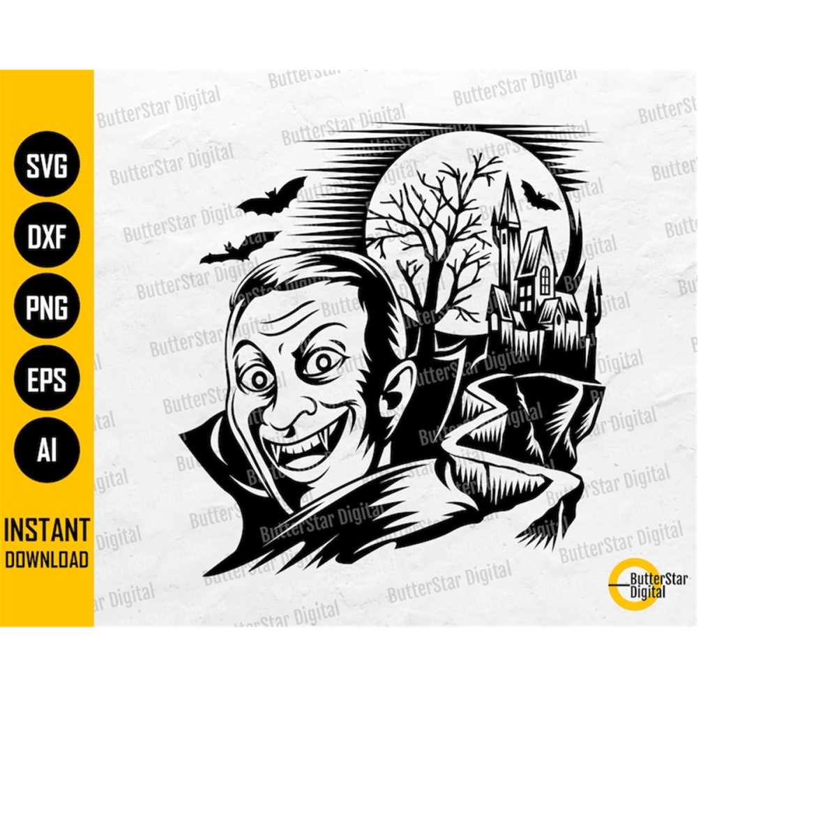 Vampire Scene SVG | Horror SVG | Halloween Decal Wall Art T- | Inspire ...