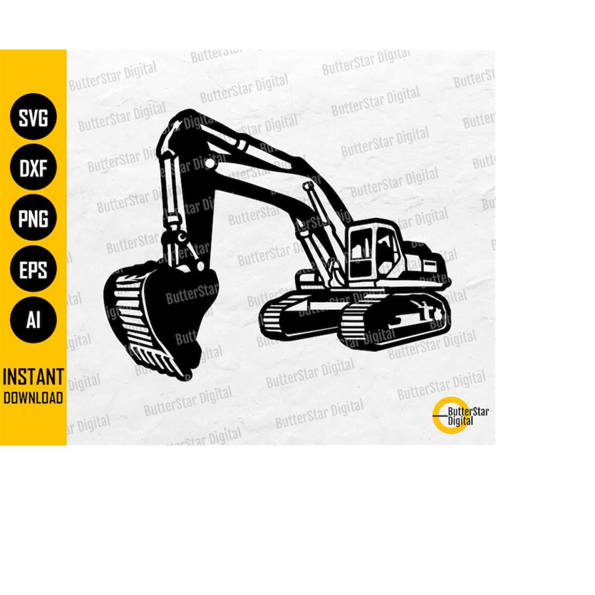 Excavator SVG File | Construction SVG | Build Load Digger Mi | Inspire ...