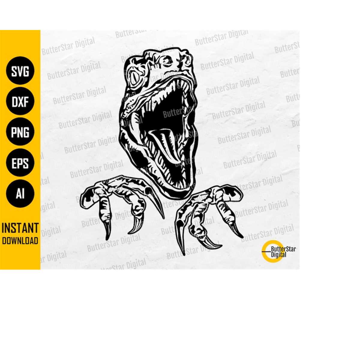 Raptor Head SVG | Velociraptor SVG | Dinosaur Decal Graphics - Inspire ...