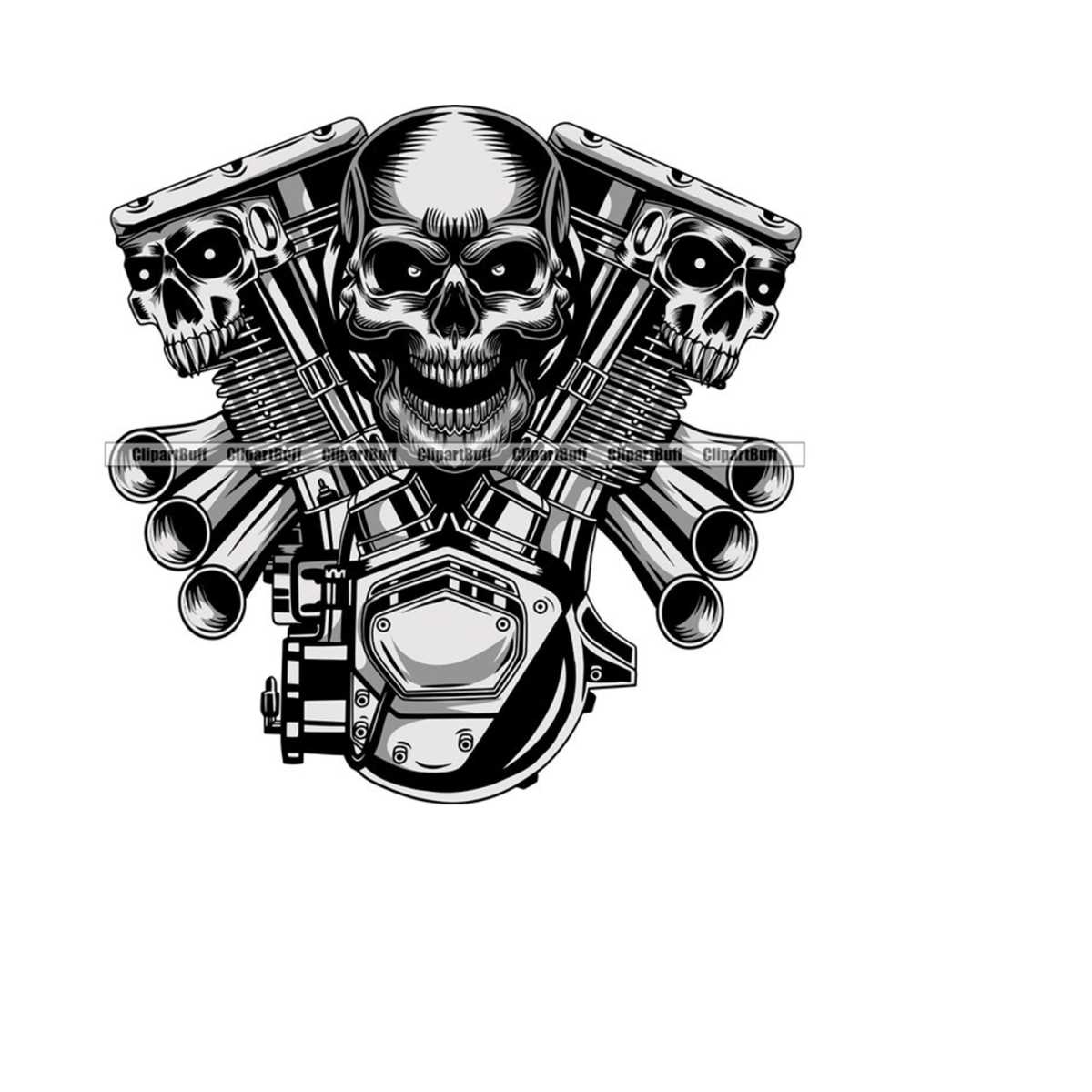 Skull Vehicle Engine Skeleton Mechanic Garage Shop Auto Part | Inspire ...