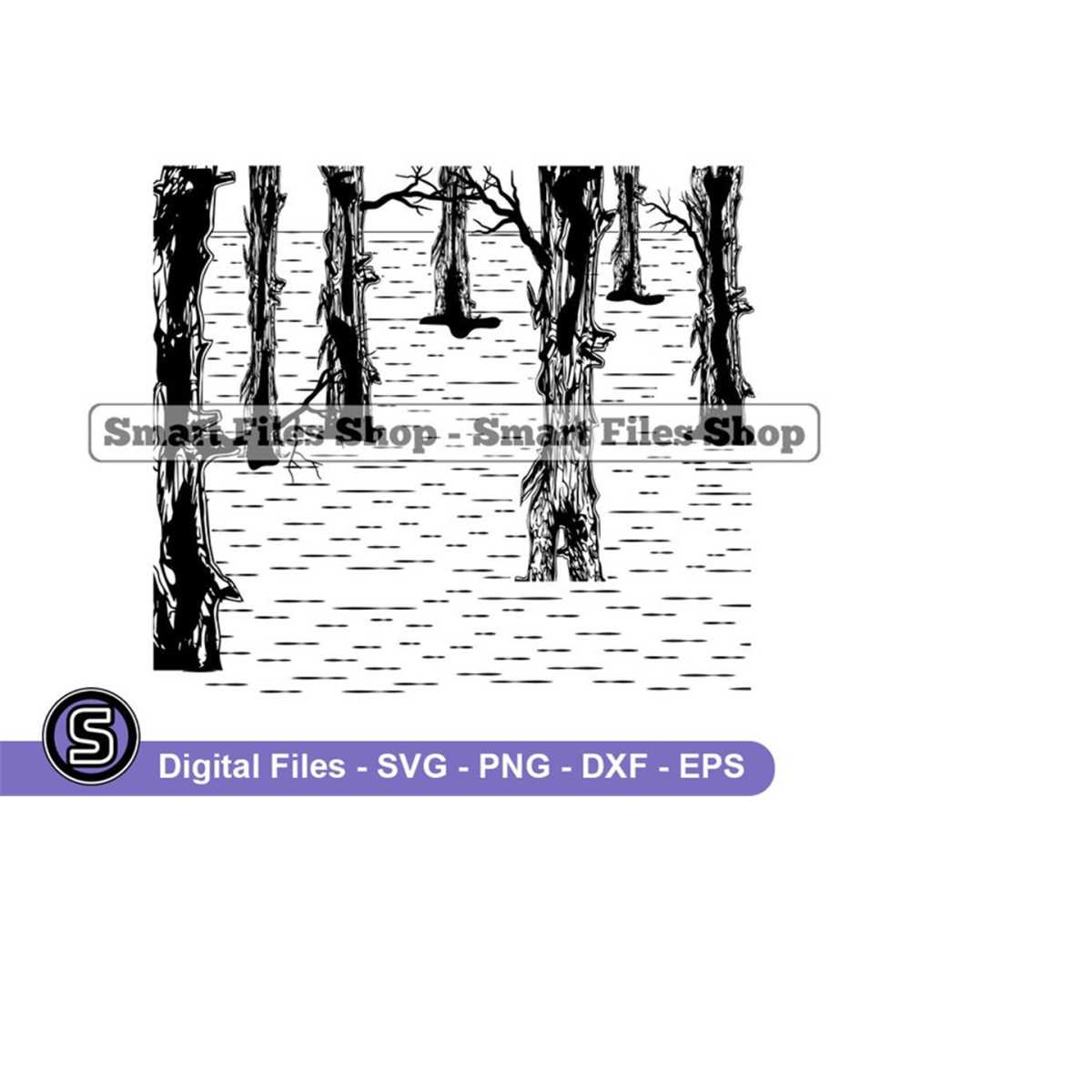 Swamp 3 Svg, Wetland Svg, Forest Landscape Svg, Swamp Dxf, S - Inspire ...