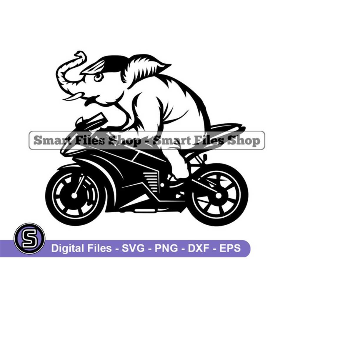 Elephant Riding Motorcycle SVG, Elephant Svg, Motorcycle Svg - Inspire ...