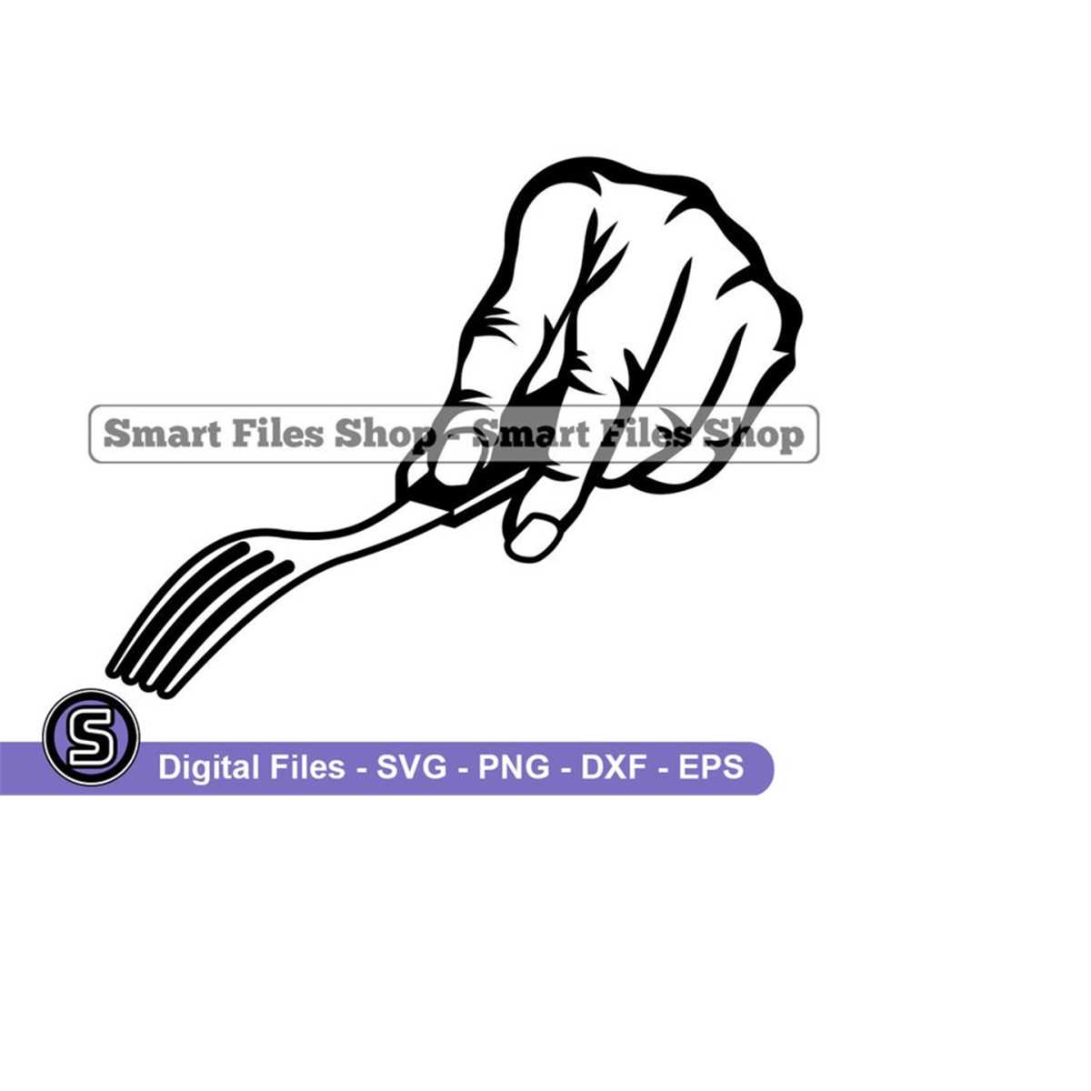 Fork In Hand SVG, Fork Svg, Cutlery Svg, Food Svg, Fork Dxf, | Inspire ...