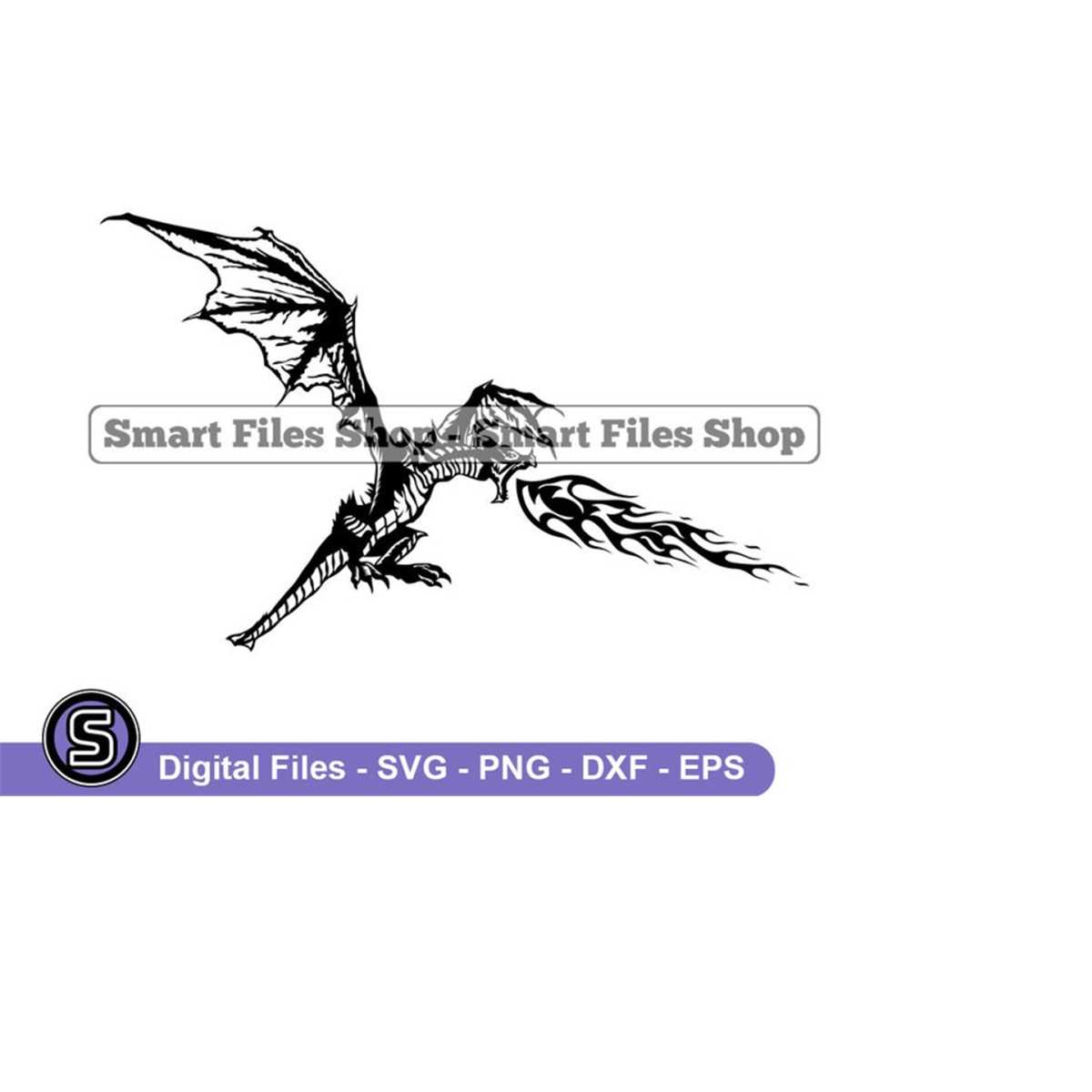 Fire Breathing Dragon 13 Svg, Dragon Svg, Dragon Dxf, Dragon | Inspire ...