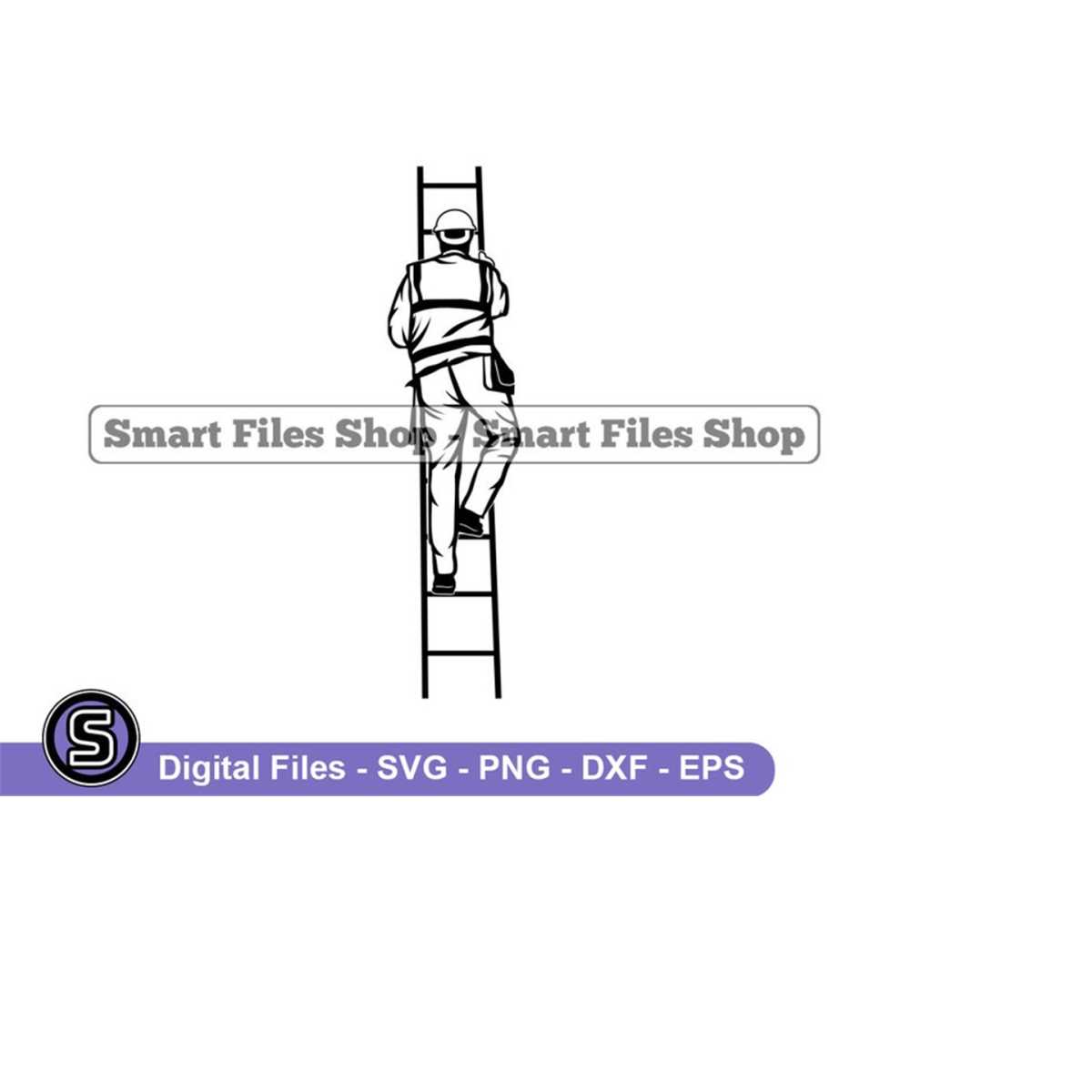 Climbing Ladder Svg, Ladder Svg, Contaractor Svg, Roofer Svg | Inspire ...