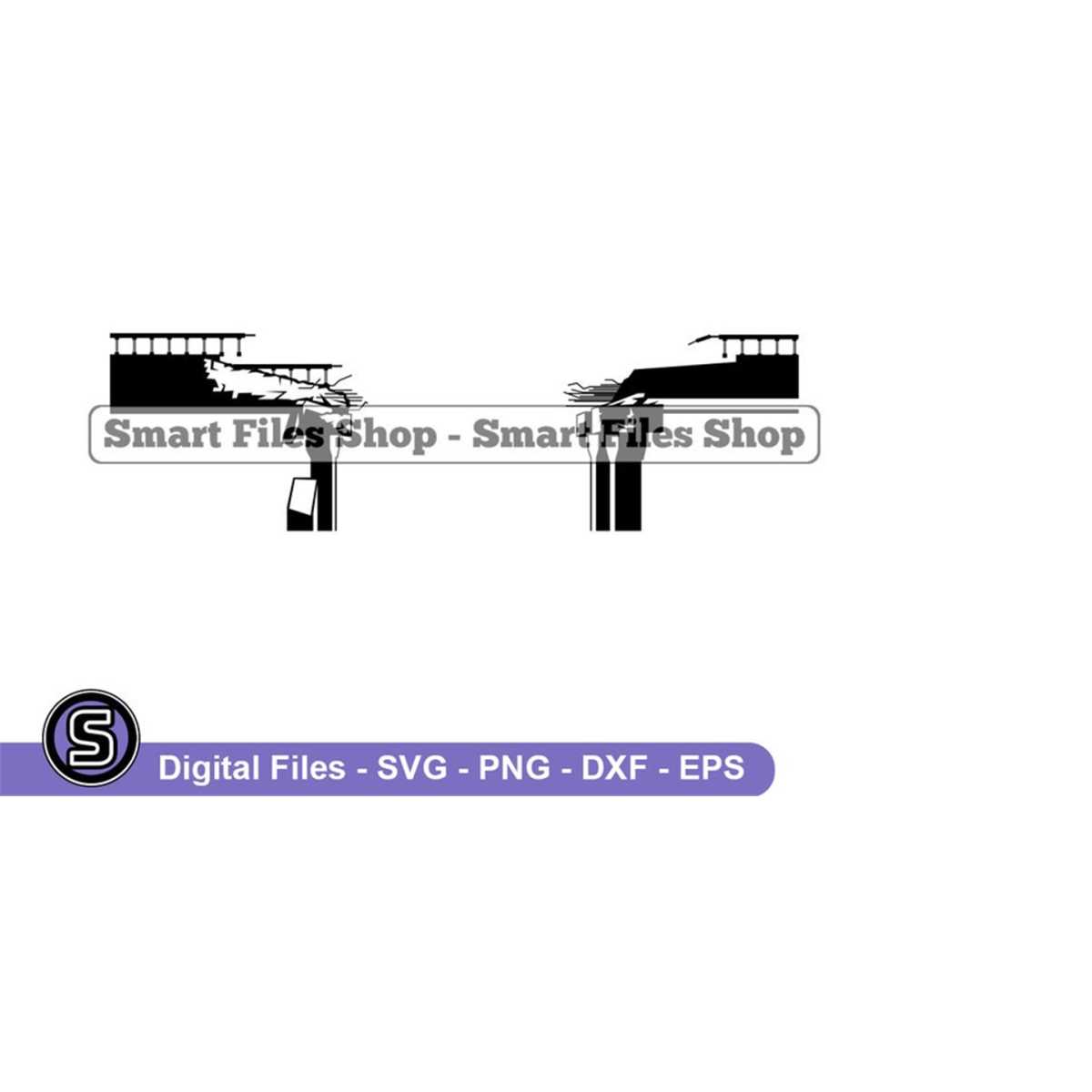 Broken Bridge Svg, Bridge Svg, Broken Bridge Dxf, Broken Bri - Inspire ...