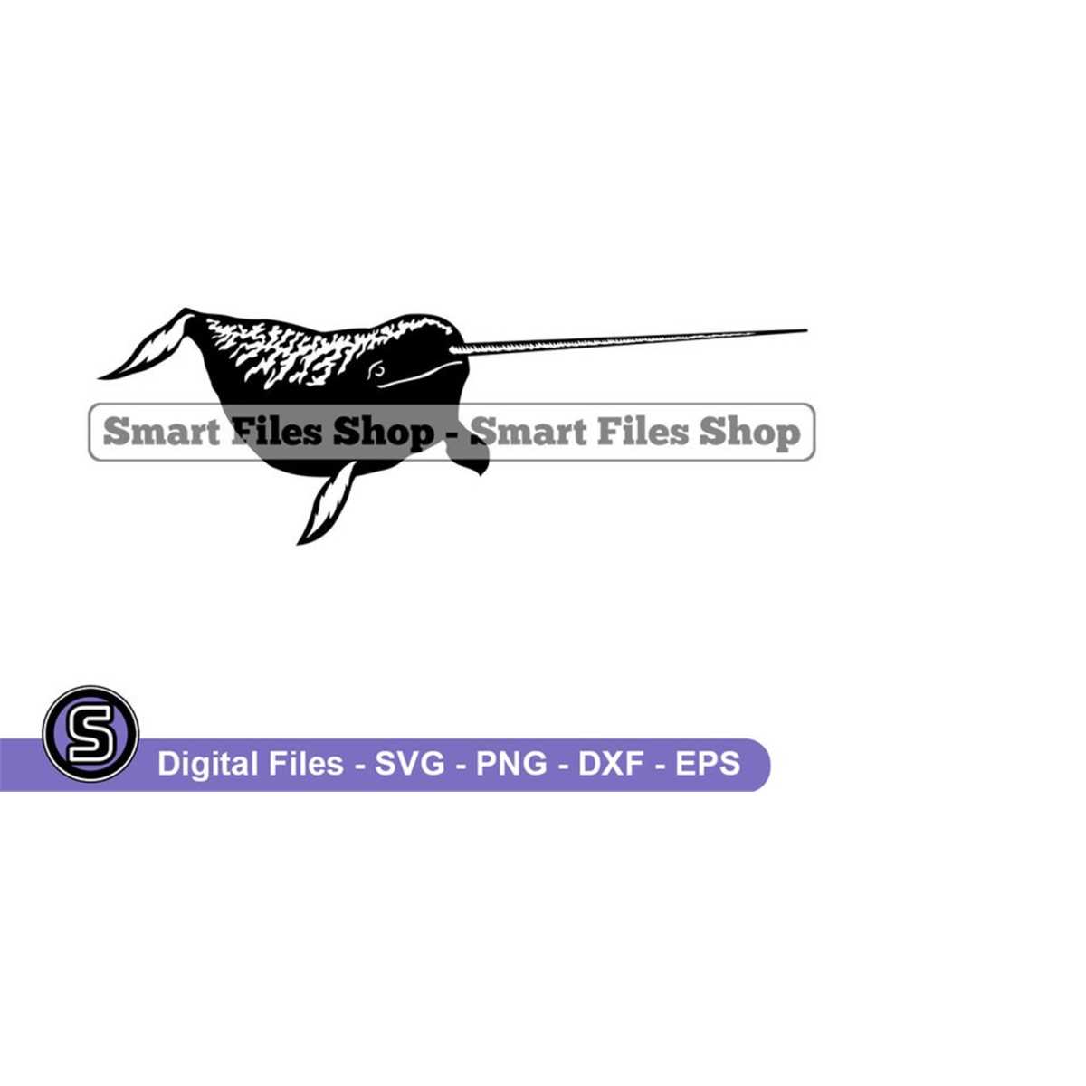 Narwhal 2 SVG, Narwhal SVG, Ocean Creatures Svg, Narwhal Dxf - Inspire ...