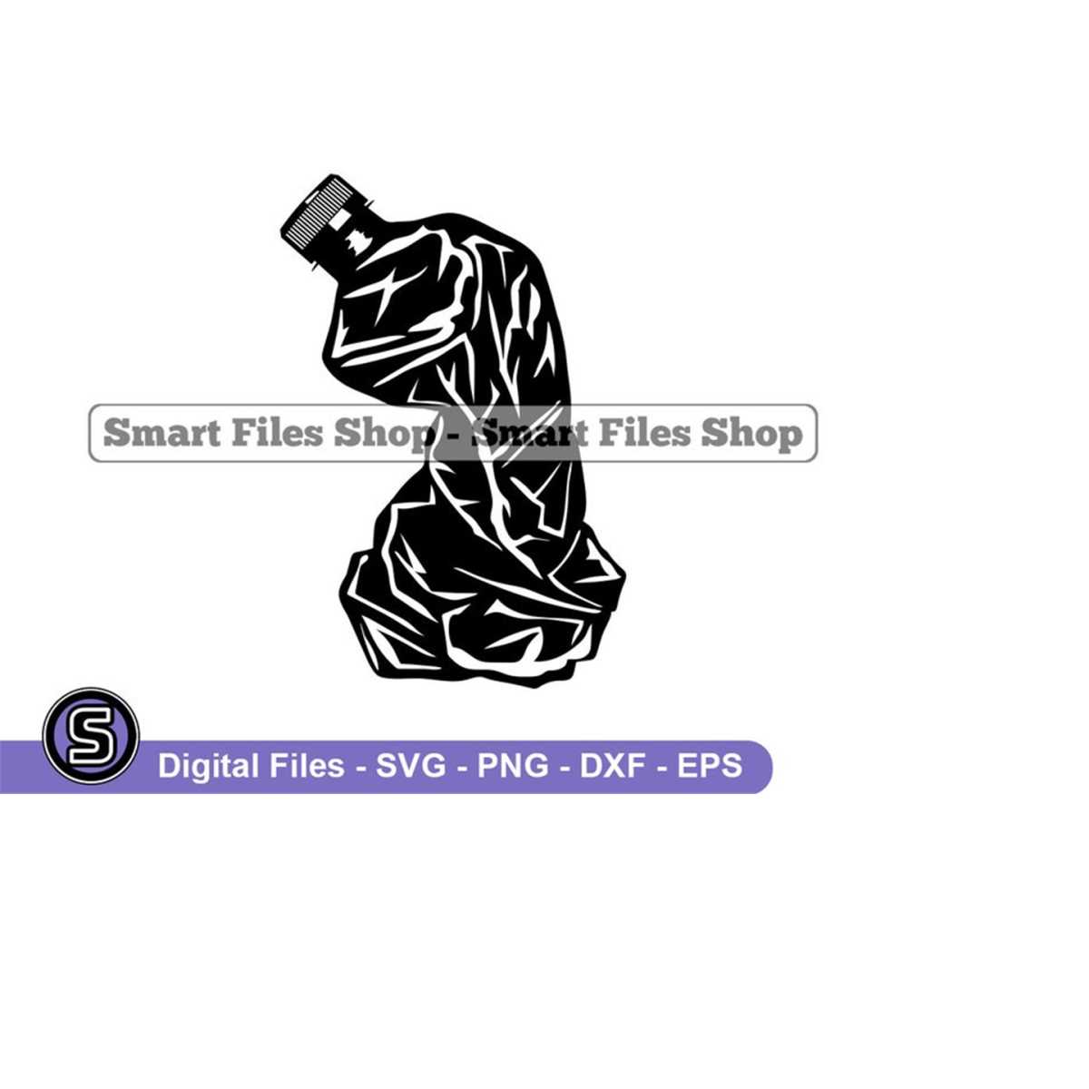 Smashed Plastic Bottle Svg, Soda Bottle Svg, Soda Bottle Dxf | Inspire ...