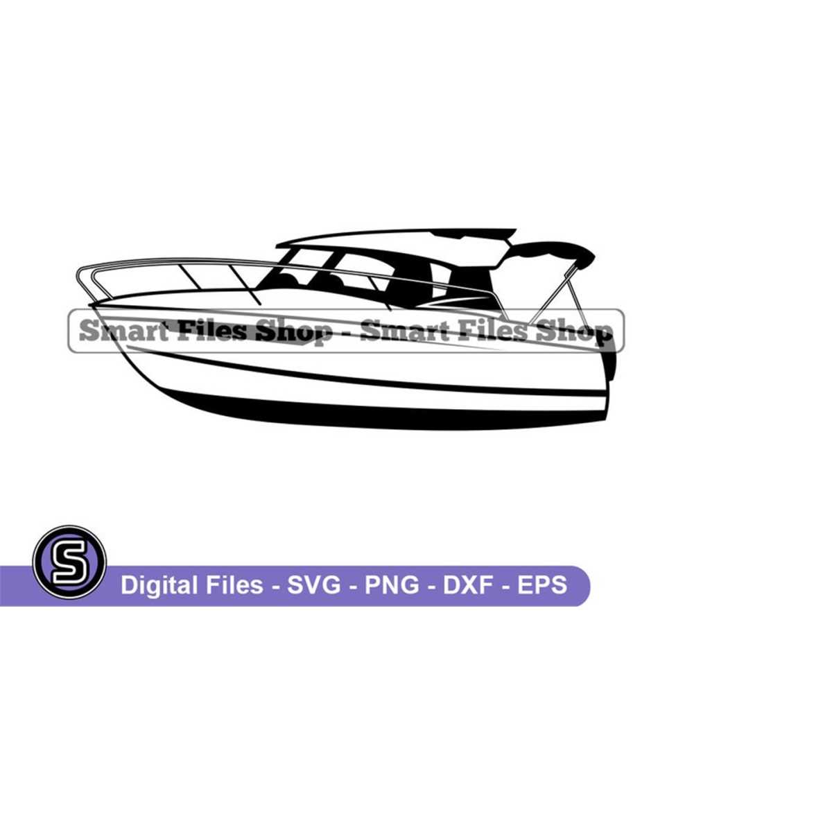Cabin Cruiser 2 Svg, Speedboat Svg, Yacht Svg, Cabin Cruiser - Inspire ...