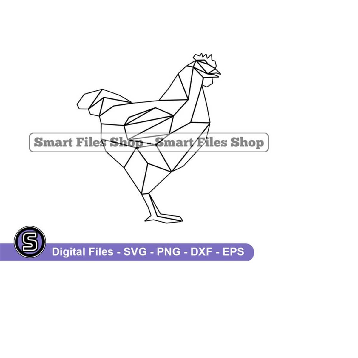 Geometric Chicken Outline Svg, Chicken Svg, Geometric Animal - Inspire ...