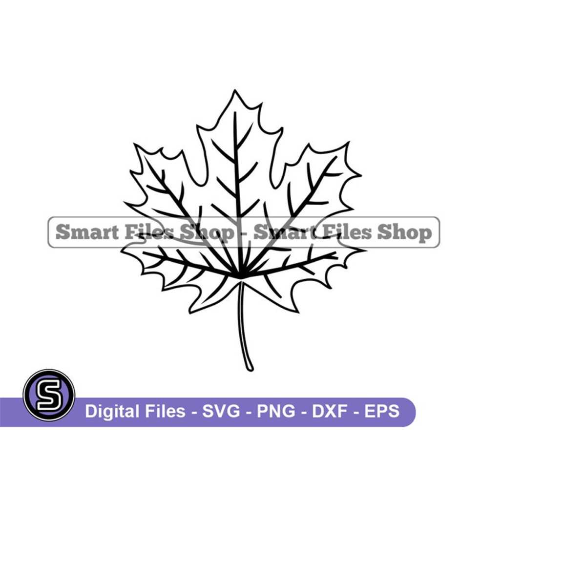 Maple Leaf Outline Svg, Leaf Svg, Autunm Svg, Maple Leaf Dxf | Inspire ...