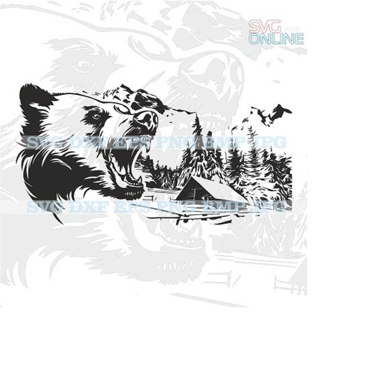 Roaring bear SVG dxf png clipart vector cricut cut cutting c | Inspire ...