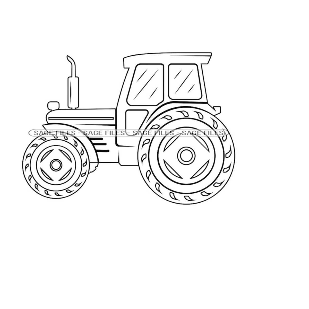 Tractor Outline 7 SVG, Tractor SVG, Farm Tractor SVG, Tracto | Inspire ...