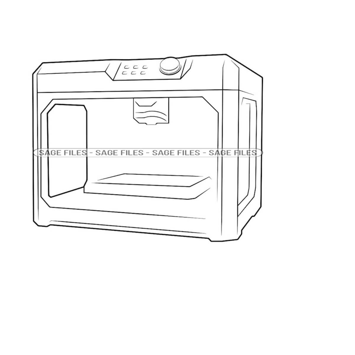 3D Printer Outline SVG, 3D Printing Svg, 3D Printer Clipart, | Inspire ...