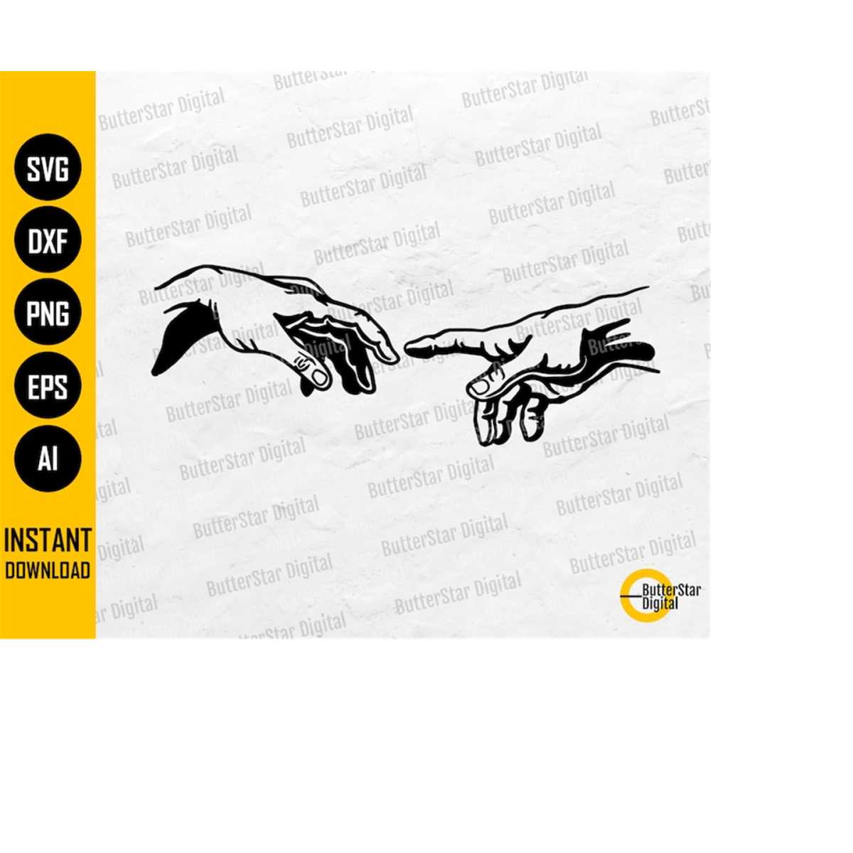 Hand Of God SVG | Creation Of Adam SVG | Religious Painting | Inspire ...