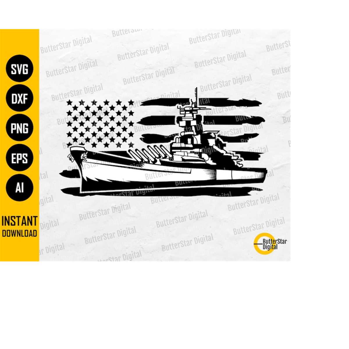 US Battleship SVG | Navy SVG | Warship Decal Graphics T-Shir | Inspire ...