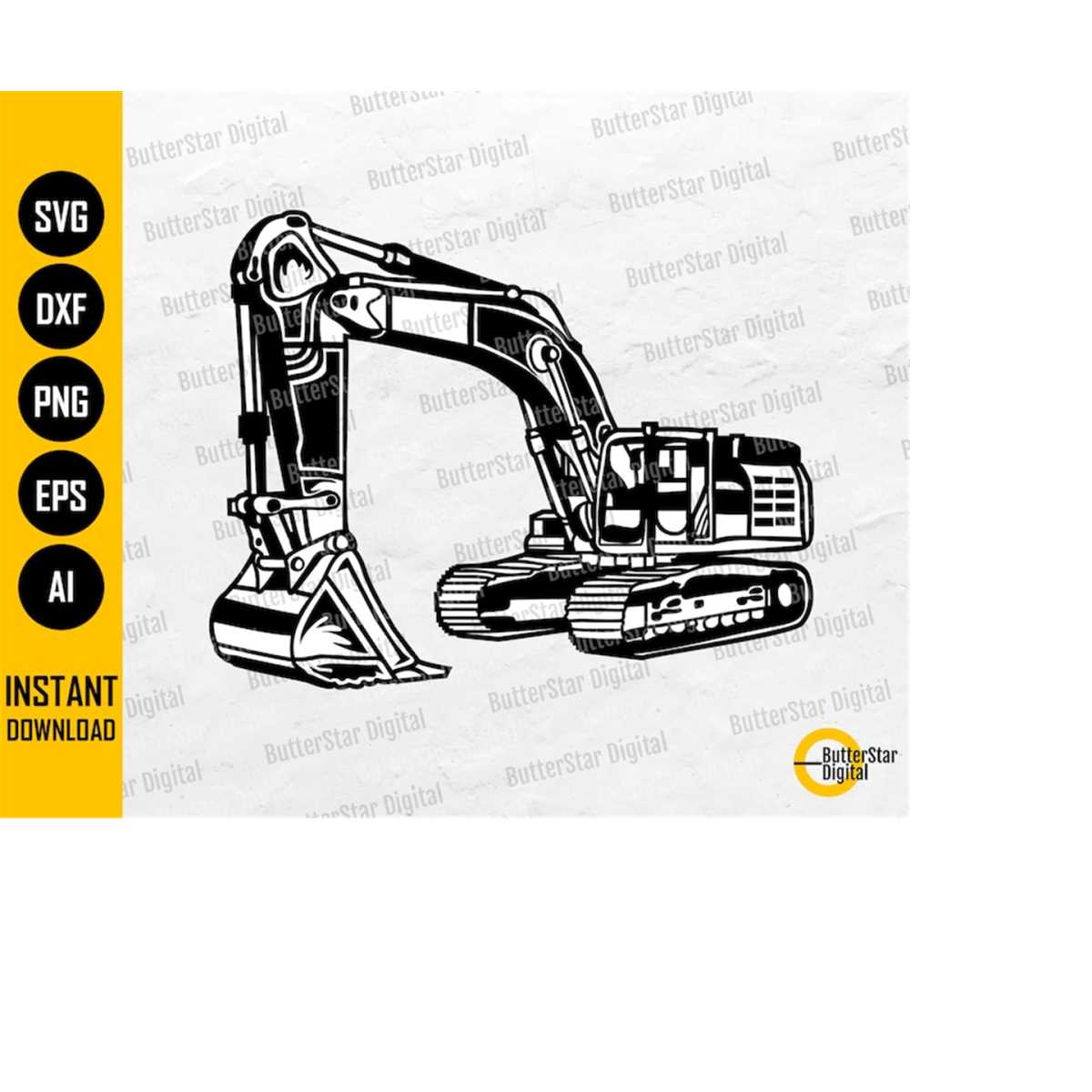 Excavator SVG File | Construction Vehicle SVG | Build Load D | Inspire ...