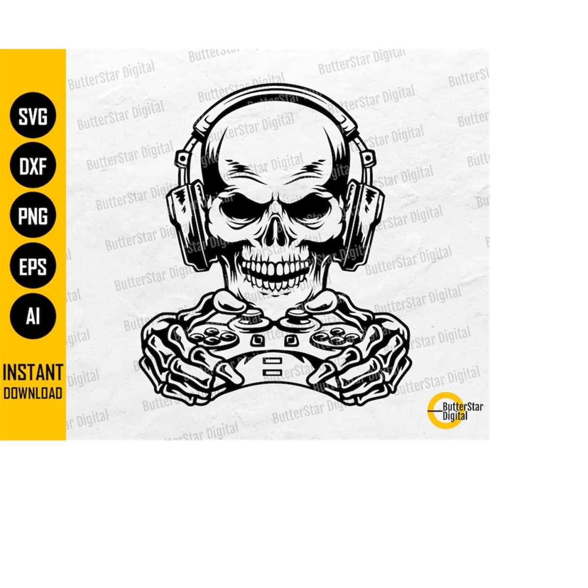 Video Game Skull SVG | Controller SVG | Cool Gamer T-Shirt D - Inspire ...