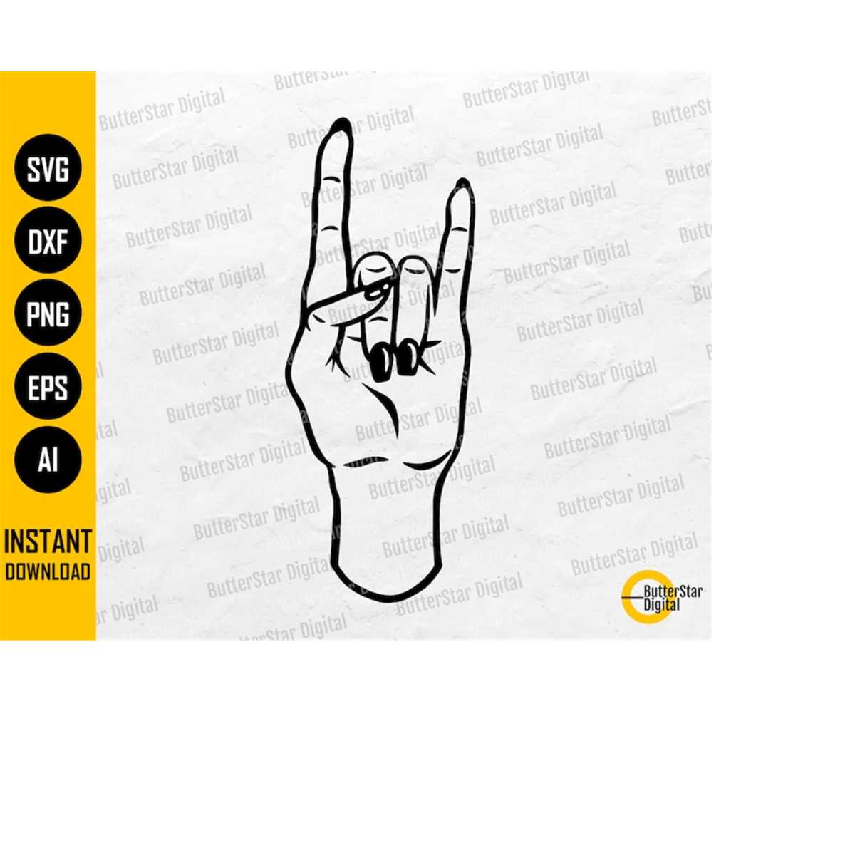 Female Rock Hands SVG | Heavy Metal SVG | Nails Fingers Punk | Inspire ...