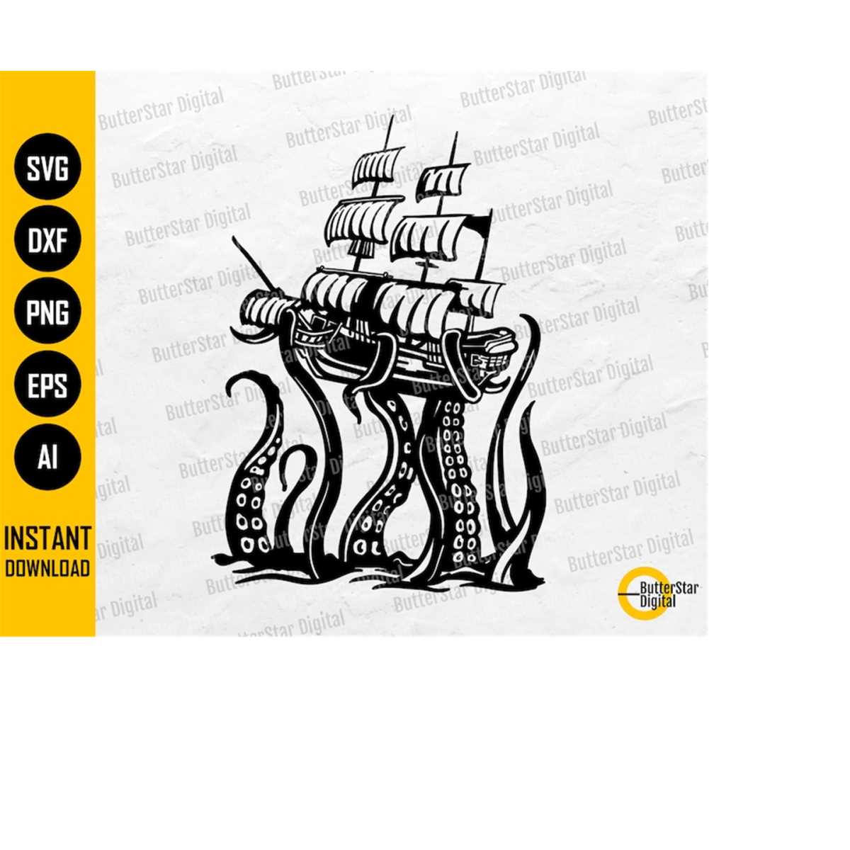 Kraken SVG | Tentacles SVG | Mythical Creature Wall Art Viny | Inspire ...