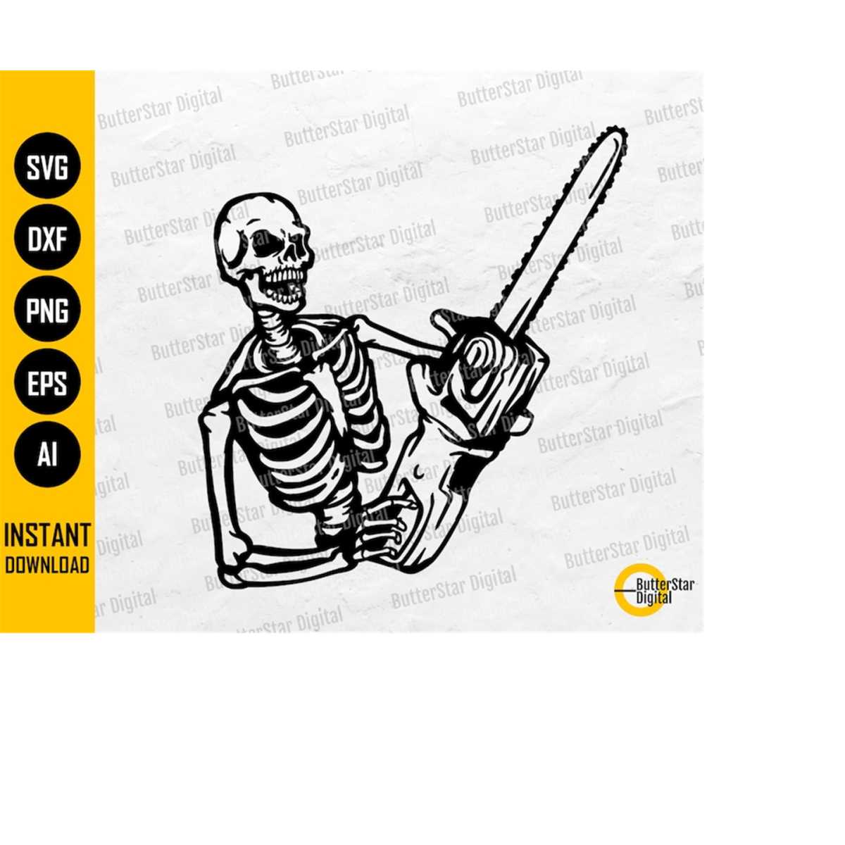 Skeleton With Chainsaw SVG | Logger SVG | Lumberjack SVG | C | Inspire ...
