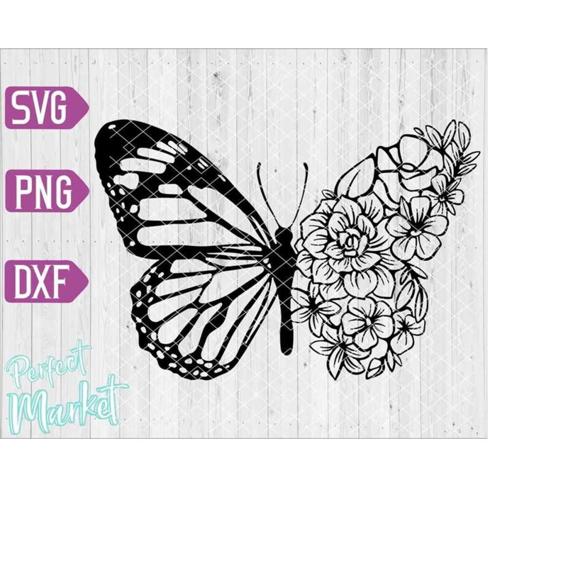 Butterfly Svg, Floral butterfly svg, Butterfly flower svg, B | Inspire ...