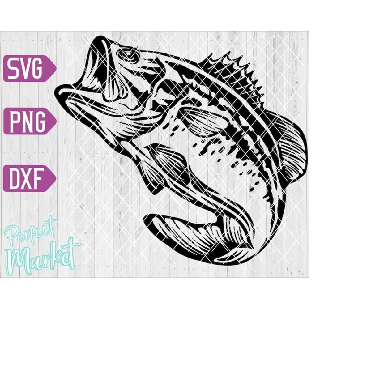 Bass Fishing Svg File ,Bass Fish Angling svg ,Bass Fish Jump - Inspire ...