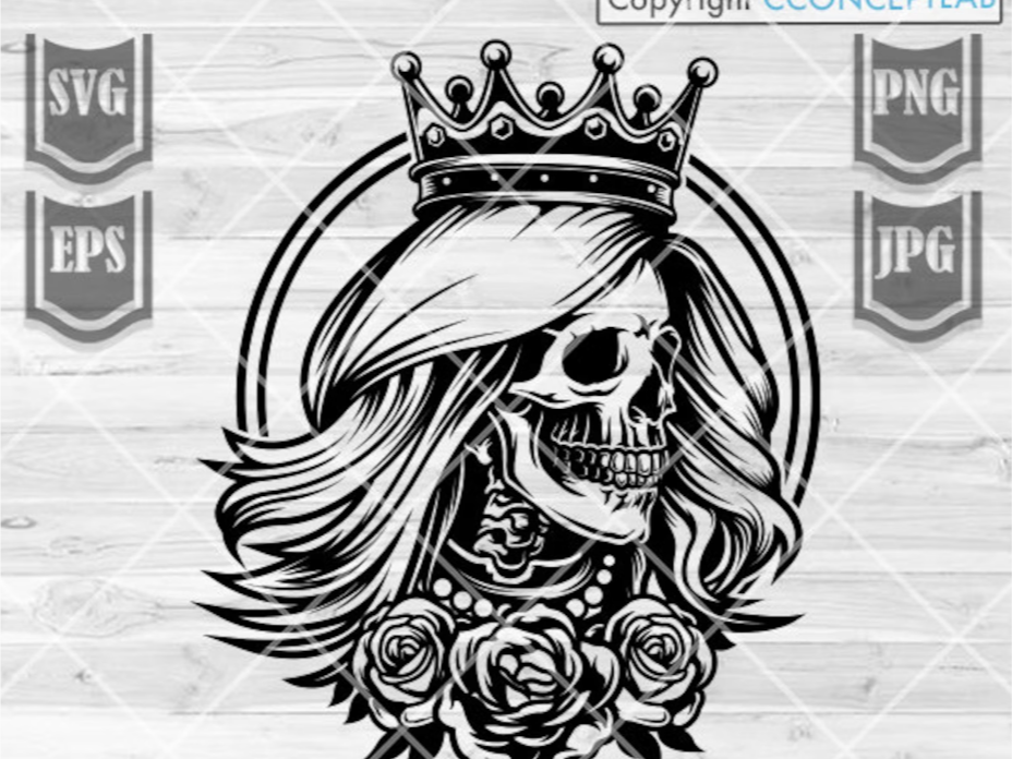 Skull Queen svg | Skull Queen png | Queen svg | Skull svg | | Inspire Uplift