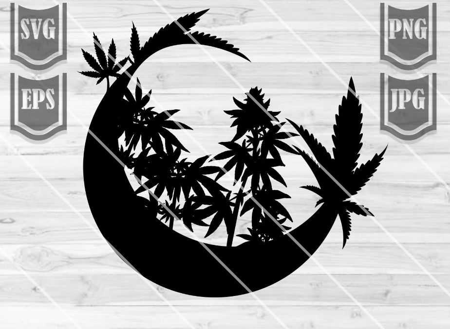 Moon Cannabis Svg File || Weed Svg || High as the Moon || Ma | Inspire ...