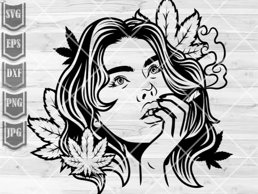 Girl Smoking Weed svg | Rasta Lady Clipart | Dope Diva Cut F | Inspire ...