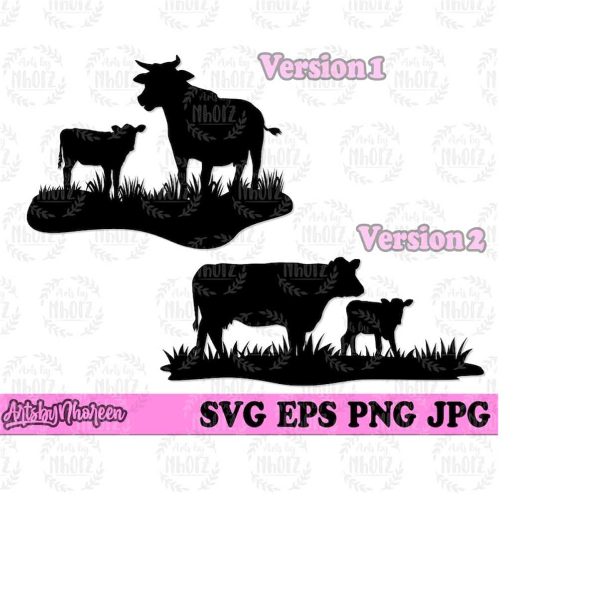 Cow and Calf svg, Farm Cow svg, Cow Clipart, Cow Cutfile, Fa | Inspire ...