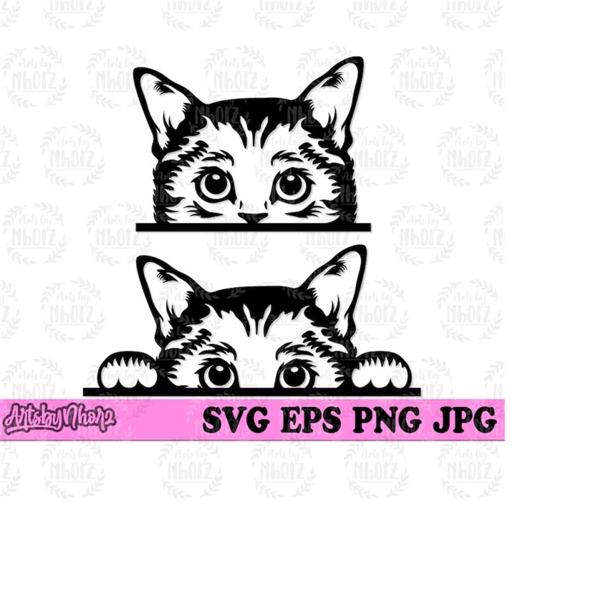 Cute Peeking Cat SVG Bundle, Peeking Animal svg, Cat svg, Pe | Inspire ...