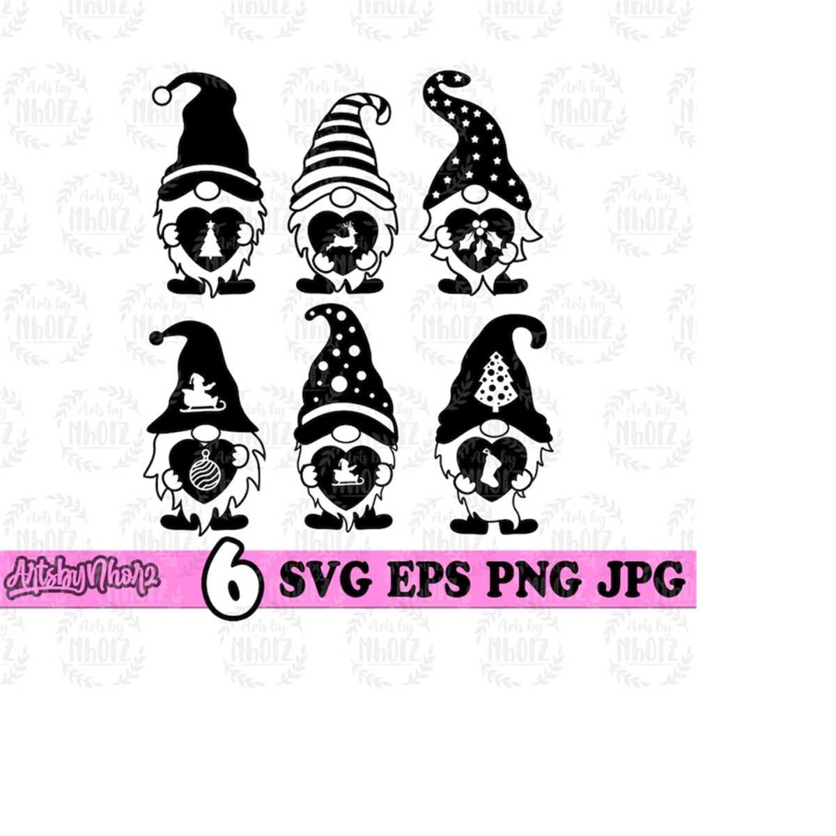 6 Christmas Gnomes svg, Gnome SVG Bundle, Gnomes Clipart, Gn - Inspire ...