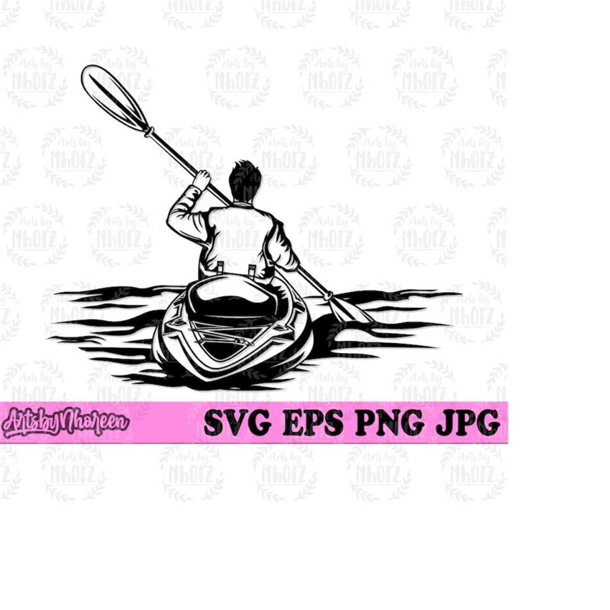 Kayaking svg, Lake Scene Clipart, River Activity Cut File, O | Inspire ...