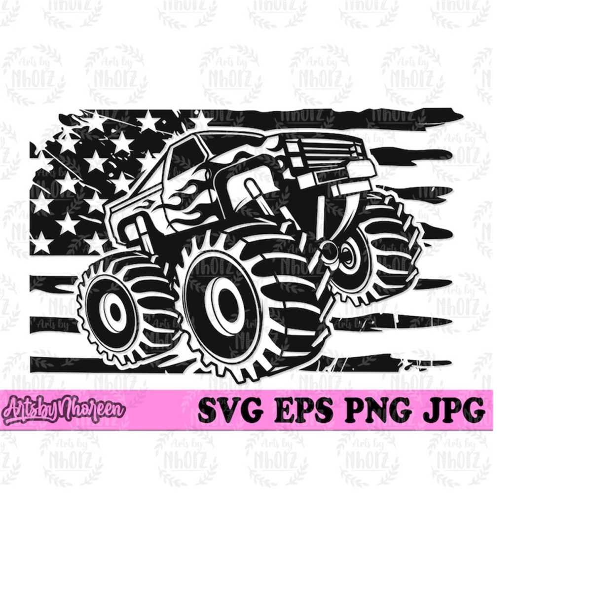 US Monster Truck svg, Extreme Rider Clipart, Mud Ride Cut Fi - Inspire ...