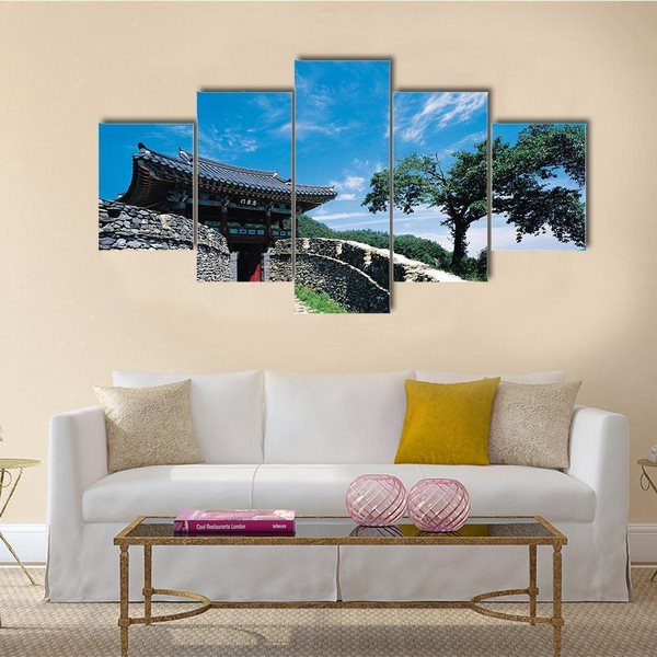 Beautiful Abstract Of Temple Nature 5 Pieces Canvas Wall Art | Inspire ...