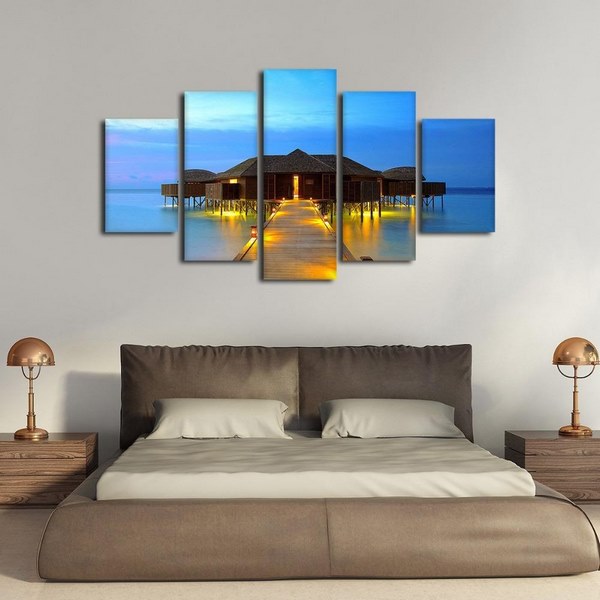 Beautiful Resort Scenery Nature 5 Pieces Canvas Wall Art, La | Inspire ...