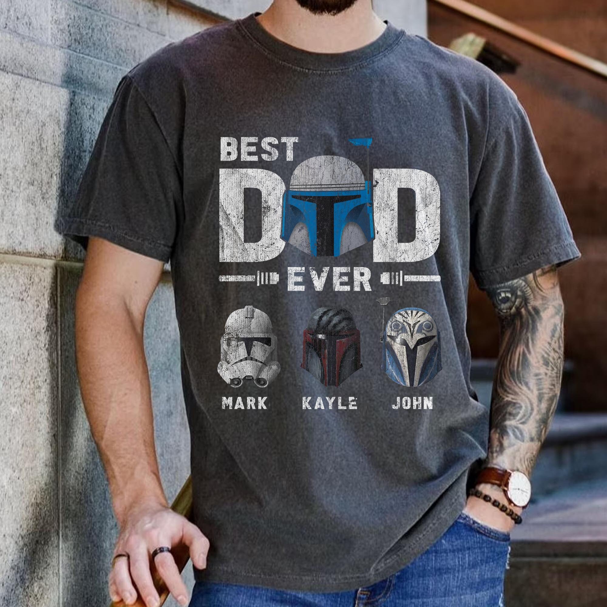 Custom Jango Fett Best Dad Ever With Kids Names Comfort Colo | Inspire ...