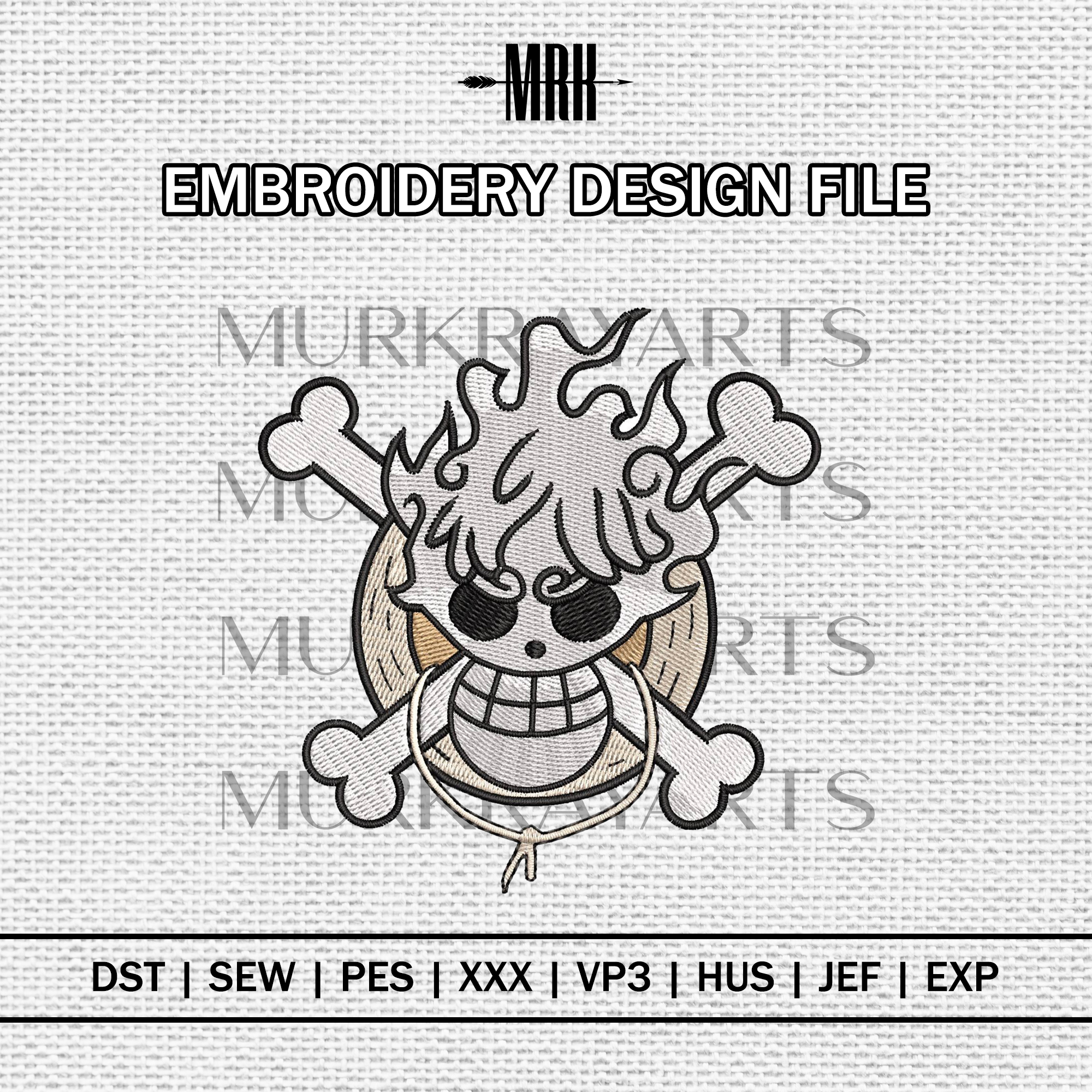 Gear 5 Logo One Piece -Anime Inspired Embroidery Design File - Inspire ...