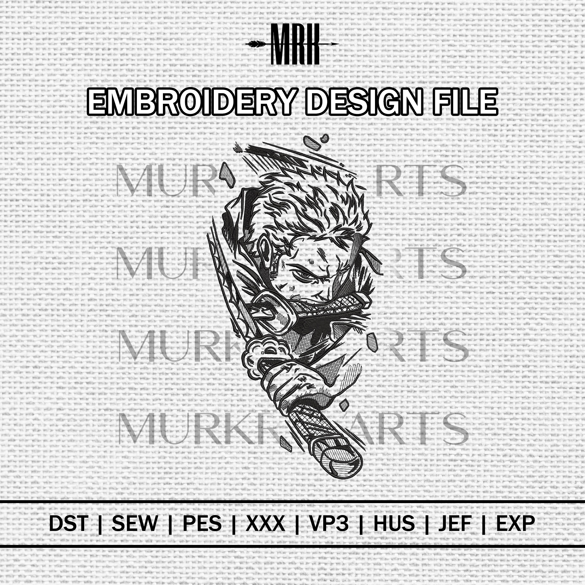 Zoro Design One Piece– Anime Inspired Embroidery Design File - Inspire ...